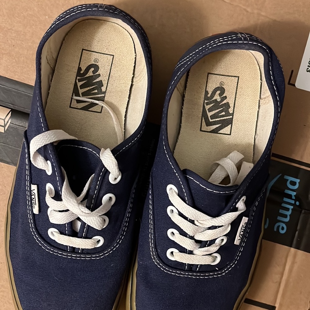 Platform Navy Blue Vans With Gum Soles - Gem